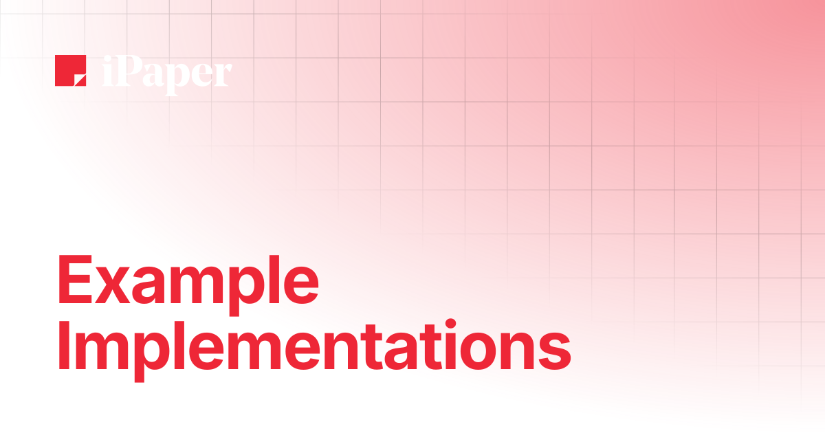 Example Implementations | iPaper Technical Documentation